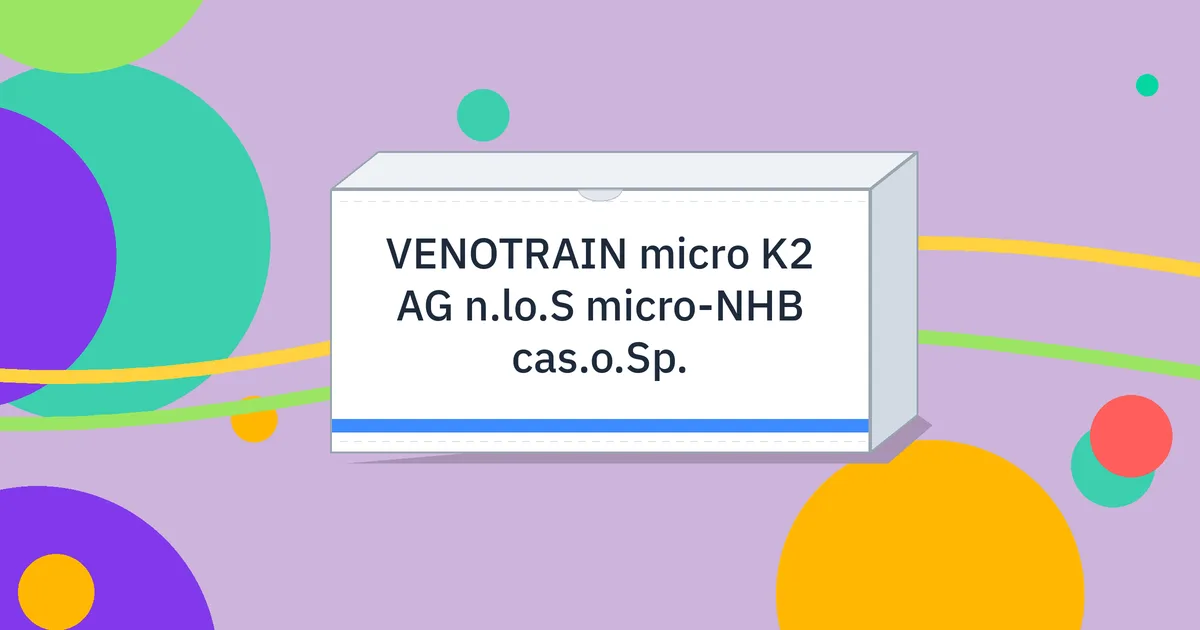 Symbolbild: Packung mit der Aufschrift VENOTRAIN micro K2 AG n.lo.S micro-NHB cas.o.Sp. (PZN 20758667) – Verfügbarkeit und Bezug in Apotheken in Frankfurt am Main