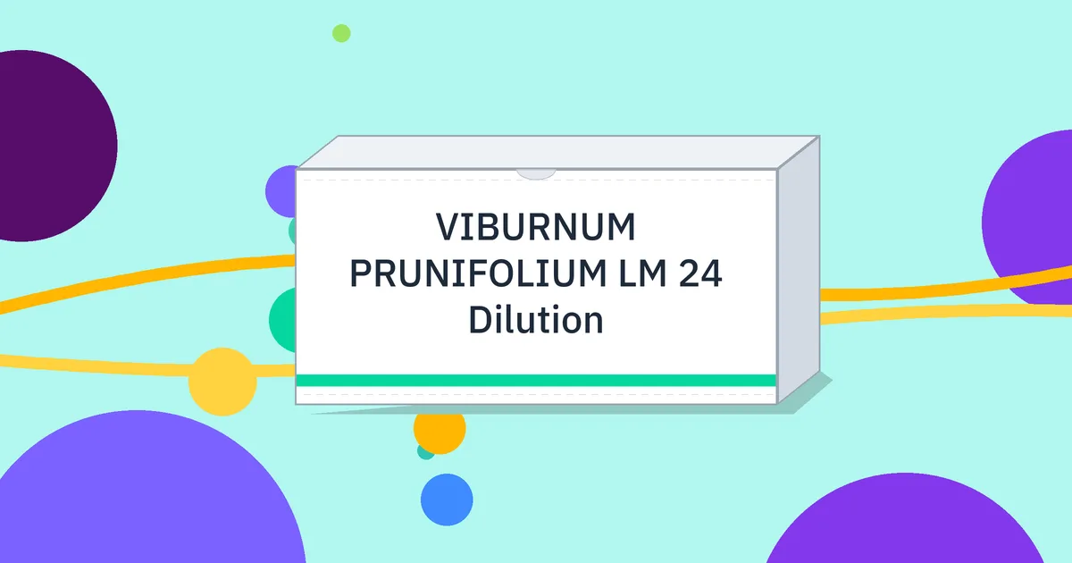 Symbolbild: Packung mit der Aufschrift VIBURNUM PRUNIFOLIUM LM 24 Dilution (PZN 13272071) – Verfügbarkeit und Bezug in Apotheken in Frankfurt am Main