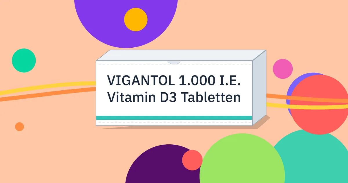 Symbolbild: Packung mit der Aufschrift VIGANTOL 1.000 I.E. Vitamin D3 Tabletten (PZN 13155684) – Verfügbarkeit und Bezug in Apotheken in Frankfurt am Main