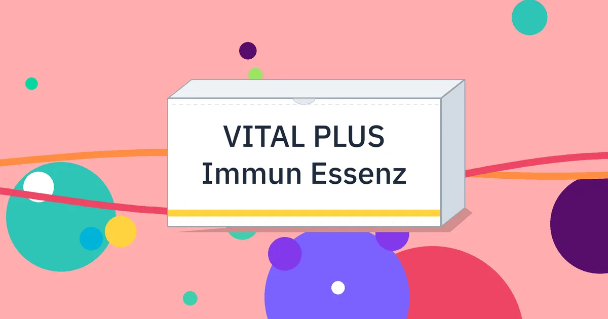 Symbolbild: Packung mit der Aufschrift VITAL PLUS Immun Essenz (PZN 20833334) – Verfügbarkeit und Bezug in Apotheken in Frankfurt am Main