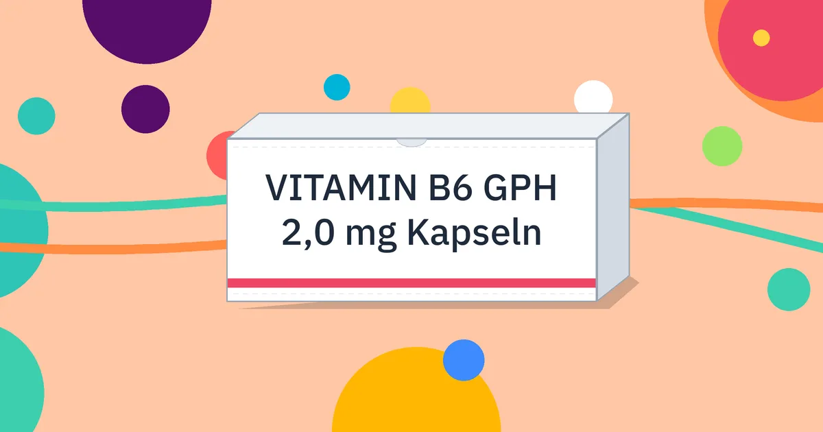 Symbolbild: Packung mit der Aufschrift VITAMIN B6 GPH 2,0 mg Kapseln (PZN 03379514) – Verfügbarkeit und Bezug in Apotheken in Frankfurt am Main