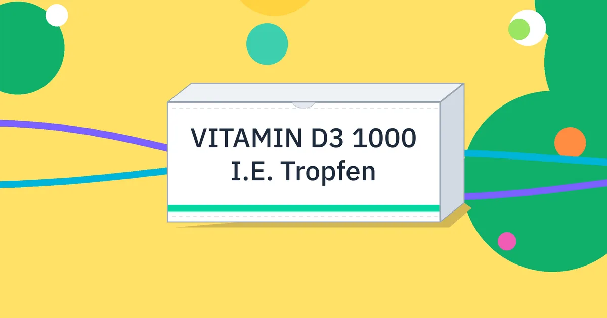Symbolbild: Packung mit der Aufschrift VITAMIN D3 1000 I.E. Tropfen (PZN 17258091) – Verfügbarkeit und Bezug in Apotheken in Frankfurt am Main