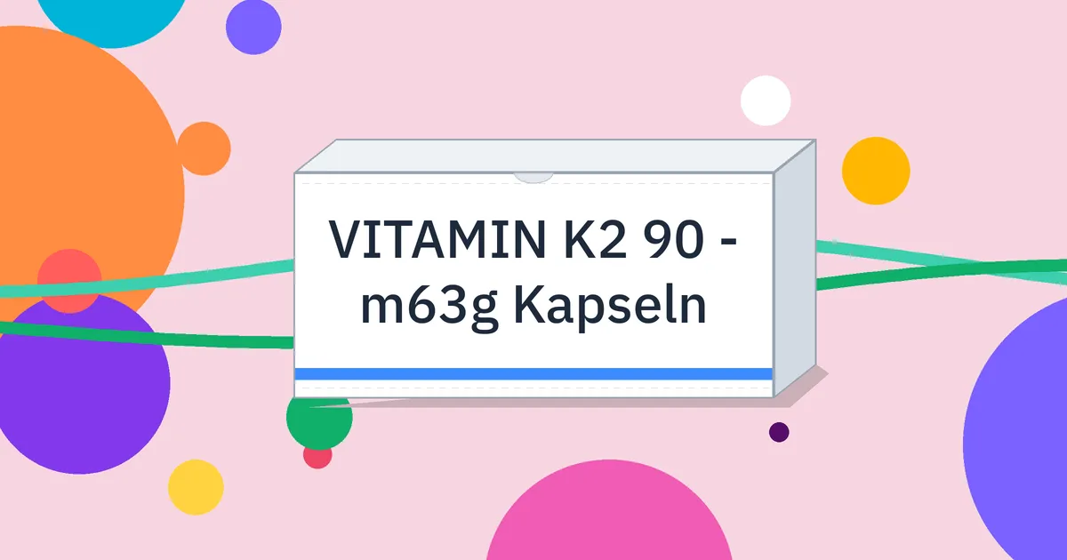 Symbolbild: Packung mit der Aufschrift VITAMIN K2 90 -m63g Kapseln (PZN 17891109) – Verfügbarkeit und Bezug in Apotheken in Frankfurt am Main