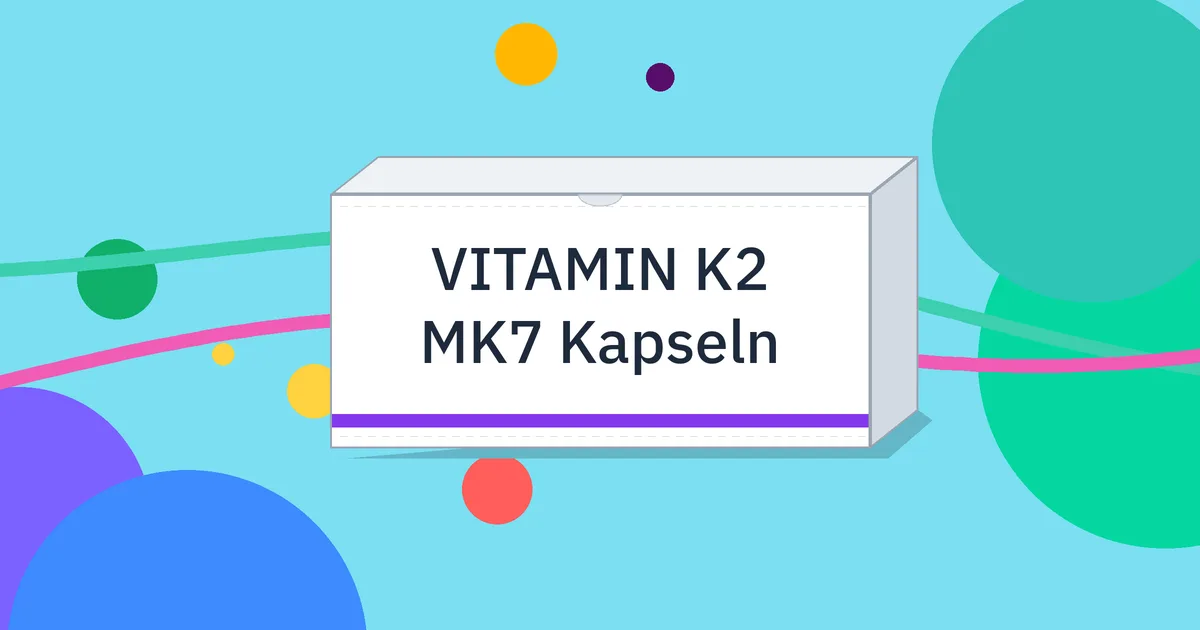 Symbolbild: Packung mit der Aufschrift VITAMIN K2 MK7 Kapseln (PZN 15868767) – Verfügbarkeit und Bezug in Apotheken in Frankfurt am Main