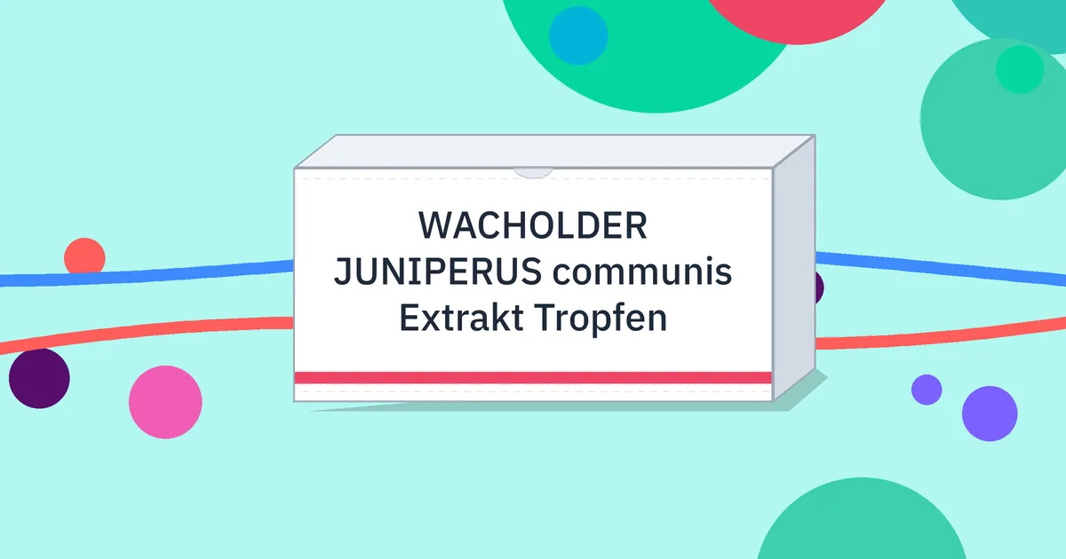Symbolbild: Packung mit der Aufschrift WACHOLDER JUNIPERUS communis Extrakt Tropfen (PZN 20212098) – Verfügbarkeit und Bezug in Apotheken in Frankfurt am Main