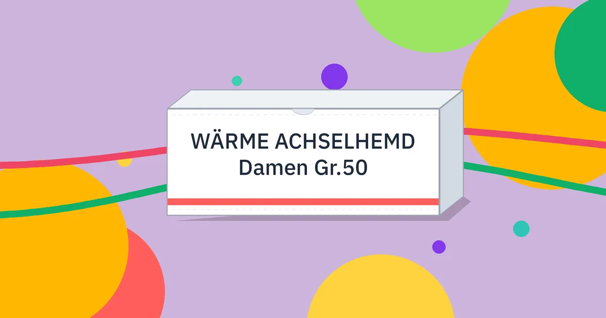 Symbolbild: Packung mit der Aufschrift WÄRME ACHSELHEMD Damen Gr.50 (PZN 02445634) – Verfügbarkeit und Bezug in Apotheken in Frankfurt am Main