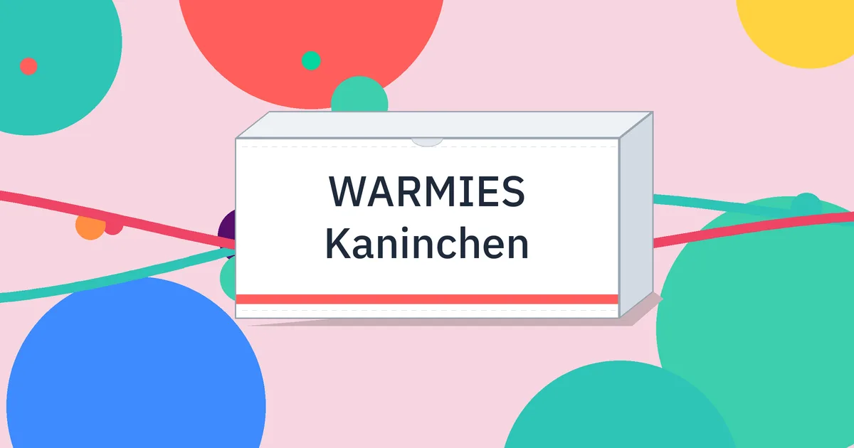 Symbolbild: Packung mit der Aufschrift WARMIES Kaninchen (PZN 16926811) – Verfügbarkeit und Bezug in Apotheken in Frankfurt am Main