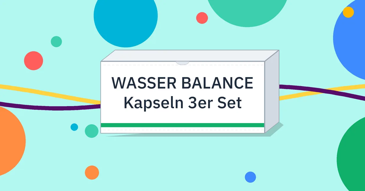 Symbolbild: Packung mit der Aufschrift WASSER BALANCE Kapseln 3er Set (PZN 20098550) – Verfügbarkeit und Bezug in Apotheken in Frankfurt am Main