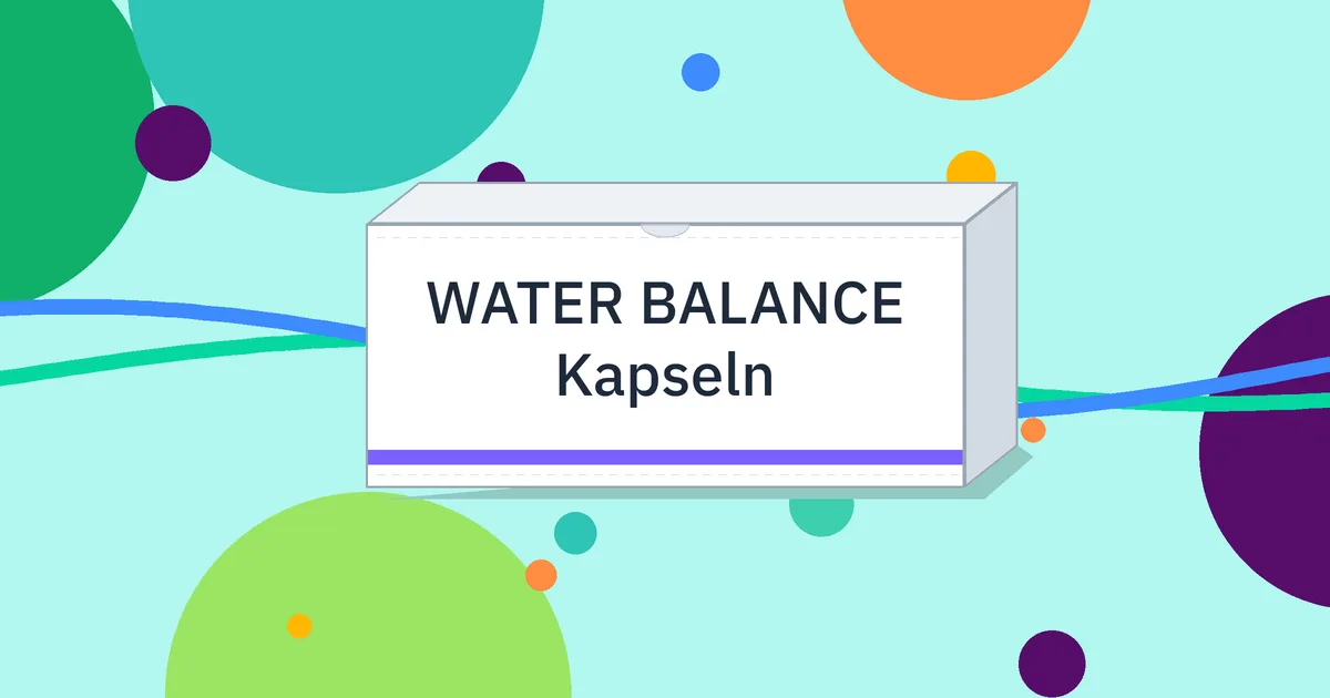Symbolbild: Packung mit der Aufschrift WATER BALANCE Kapseln (PZN 20285163) – Verfügbarkeit und Bezug in Apotheken in Frankfurt am Main