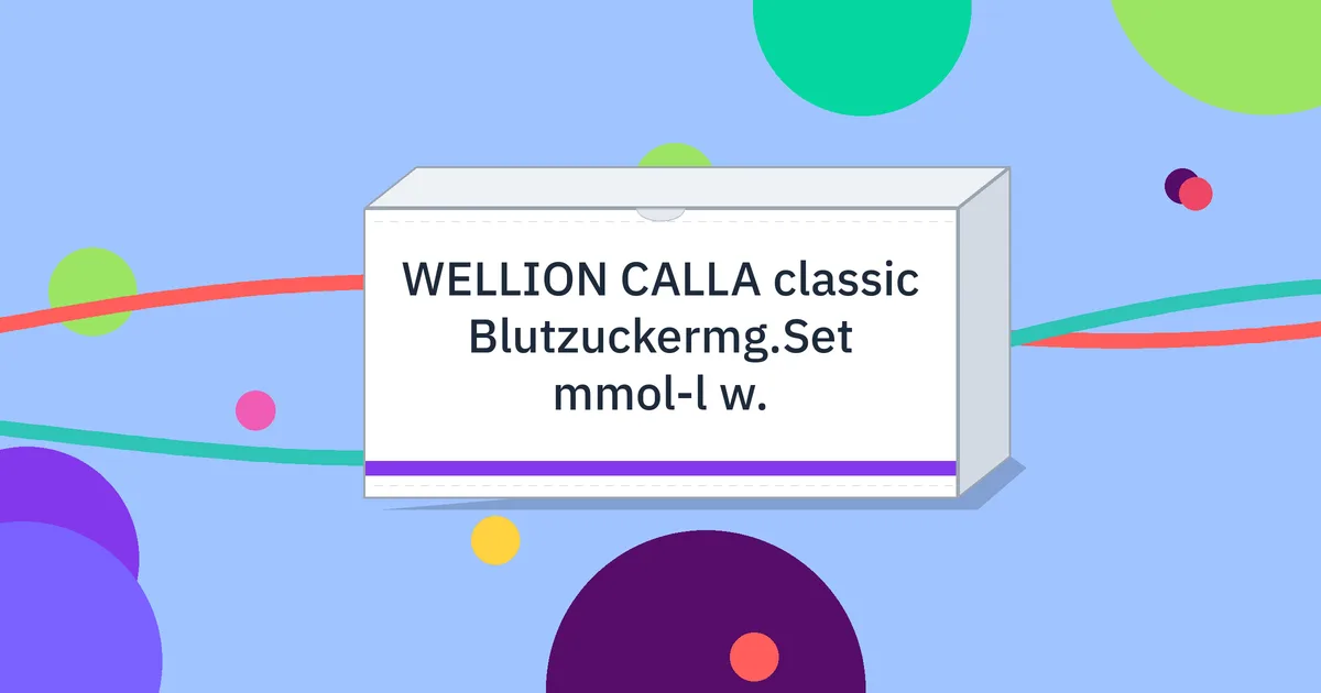 Symbolbild: Packung mit der Aufschrift WELLION CALLA classic Blutzuckermg.Set mmol-l w. (PZN 09265450) – Verfügbarkeit und Bezug in Apotheken in Frankfurt am Main