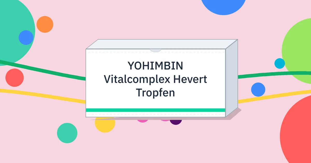 Symbolbild: Packung mit der Aufschrift YOHIMBIN Vitalcomplex Hevert Tropfen (PZN 00352851) – Verfügbarkeit und Bezug in Apotheken in Frankfurt am Main