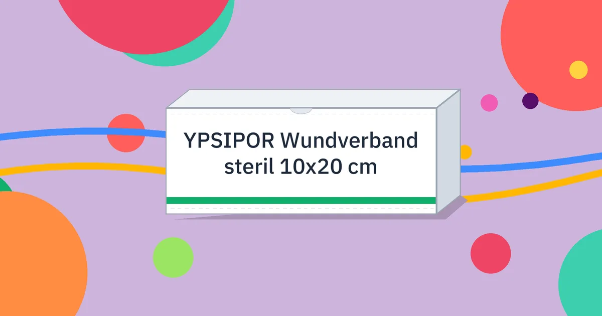 Symbolbild: Packung mit der Aufschrift YPSIPOR Wundverband steril 10x20 cm (PZN 12604513) – Verfügbarkeit und Bezug in Apotheken in Frankfurt am Main