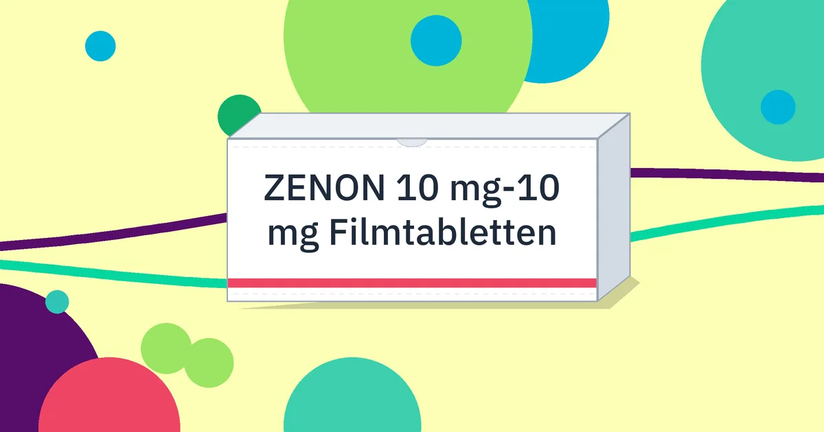 Symbolbild: Packung mit der Aufschrift ZENON 10 mg-10 mg Filmtabletten (PZN 15638719) – Verfügbarkeit und Bezug in Apotheken in Frankfurt am Main