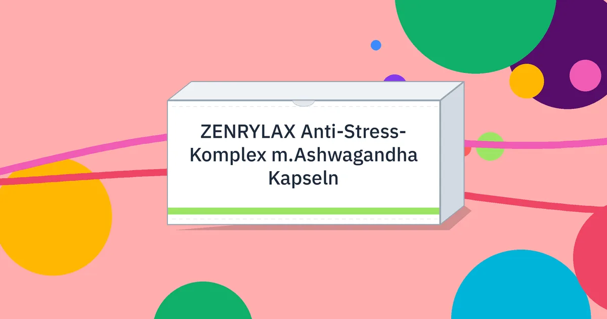 Symbolbild: Packung mit der Aufschrift ZENRYLAX Anti-Stress-Komplex m.Ashwagandha Kapseln (PZN 18437128) – Verfügbarkeit und Bezug in Apotheken in Frankfurt am Main