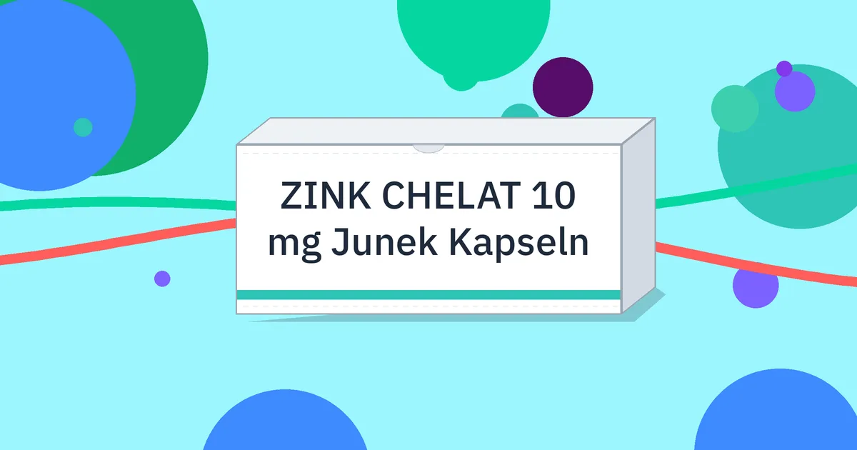 Symbolbild: Packung mit der Aufschrift ZINK CHELAT 10 mg Junek Kapseln (PZN 10015362) – Verfügbarkeit und Bezug in Apotheken in Frankfurt am Main