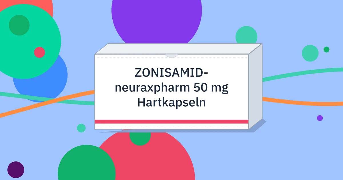 Symbolbild: Packung mit der Aufschrift ZONISAMID-neuraxpharm 50 mg Hartkapseln (PZN 11351205) – Verfügbarkeit und Bezug in Apotheken in Frankfurt am Main