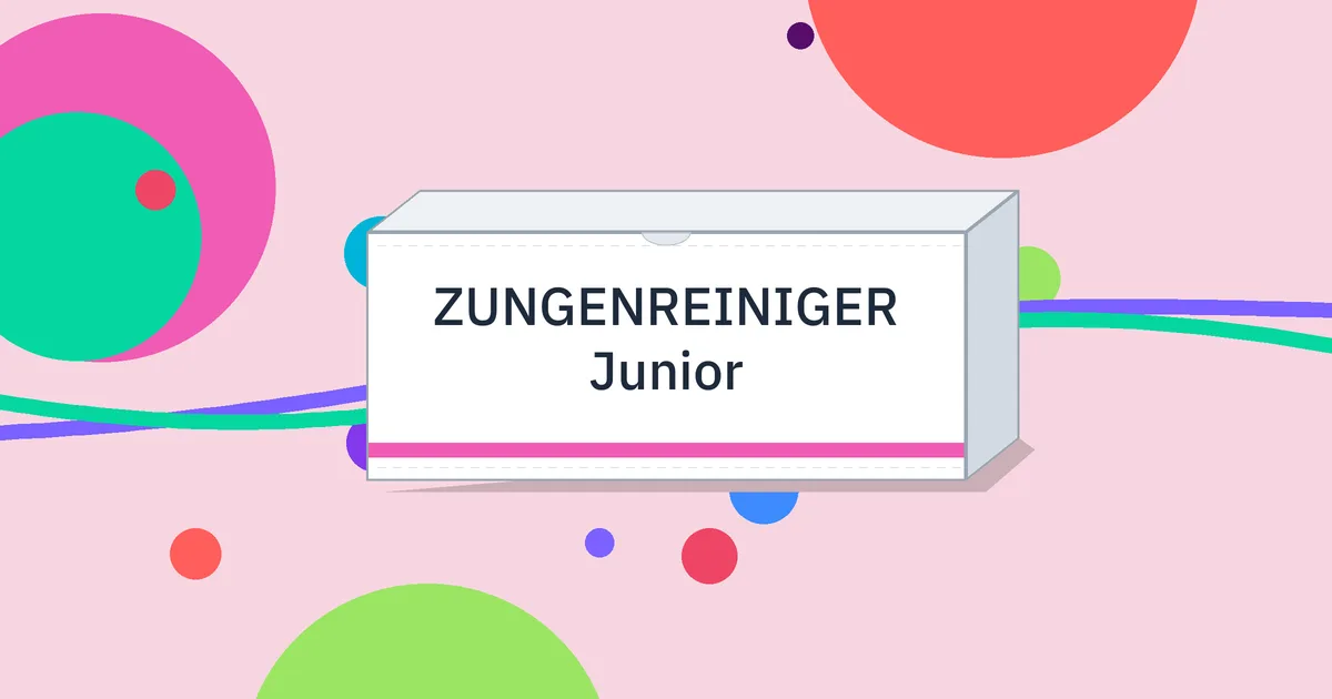 Symbolbild: Packung mit der Aufschrift ZUNGENREINIGER Junior (PZN 02731601) – Verfügbarkeit und Bezug in Apotheken in Frankfurt am Main