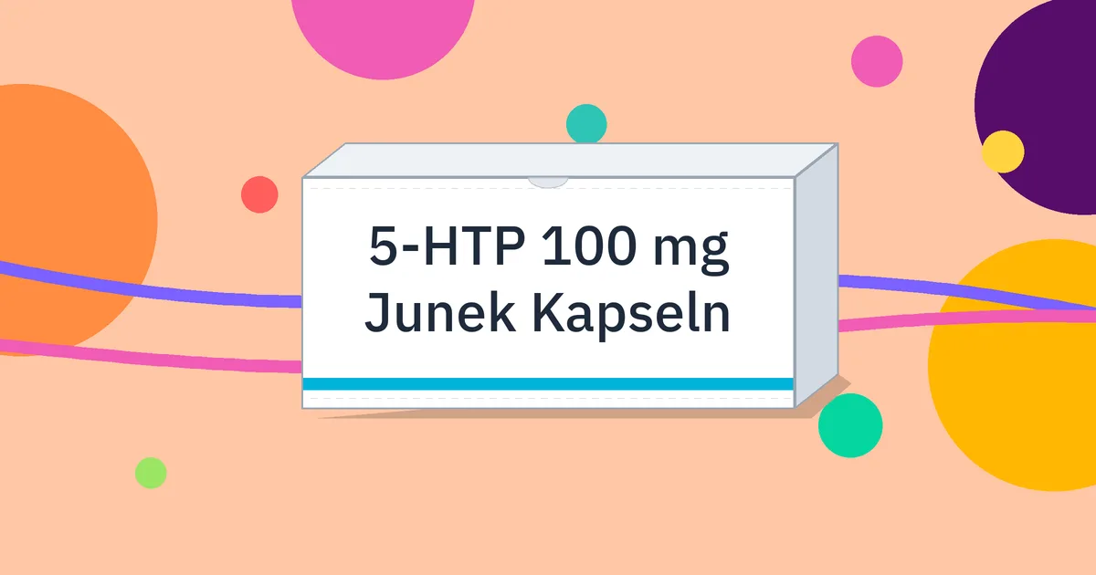 Symbolbild: Packung mit der Aufschrift 5-HTP 100 mg Junek Kapseln (PZN 13358766) – Verfügbarkeit und Bezug in Apotheken in Frankfurt am Main