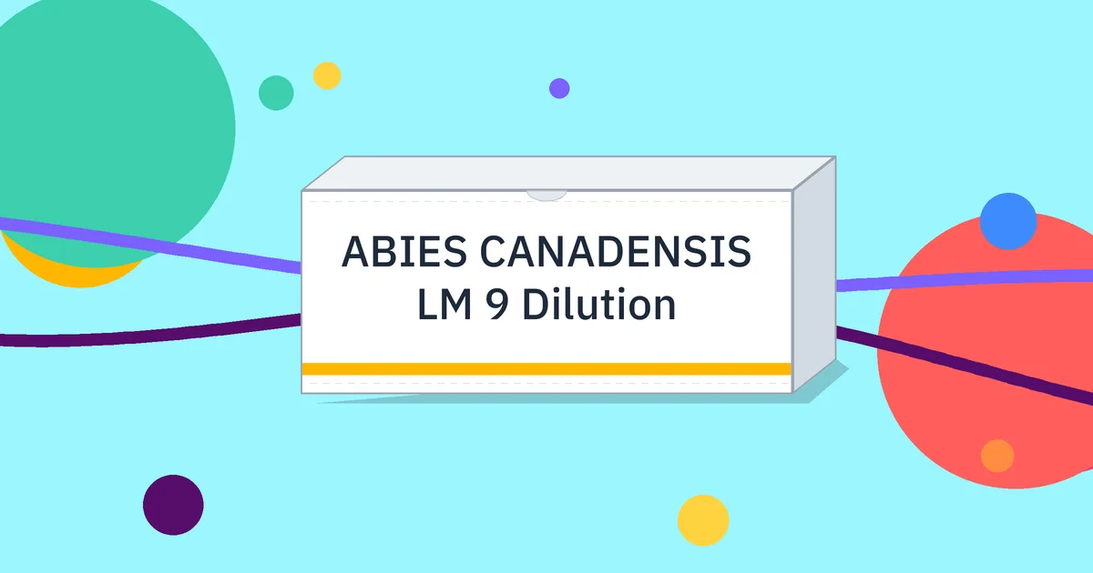 Symbolbild: Packung mit der Aufschrift ABIES CANADENSIS LM 9 Dilution (PZN 13259320) – Verfügbarkeit und Bezug in Apotheken in Frankfurt am Main