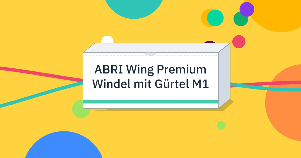Symbolbild: Packung mit der Aufschrift ABRI Wing Premium Windel mit Gürtel M1 (PZN 14409129) – Verfügbarkeit und Bezug in Apotheken in Frankfurt am Main