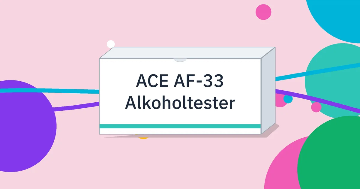 Symbolbild: Packung mit der Aufschrift ACE AF-33 Alkoholtester (PZN 16000752) – Verfügbarkeit und Bezug in Apotheken in Frankfurt am Main