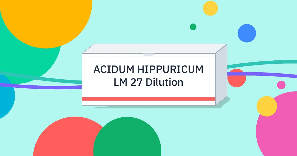 Symbolbild: Packung mit der Aufschrift ACIDUM HIPPURICUM LM 27 Dilution (PZN 13277720) – Verfügbarkeit und Bezug in Apotheken in Frankfurt am Main