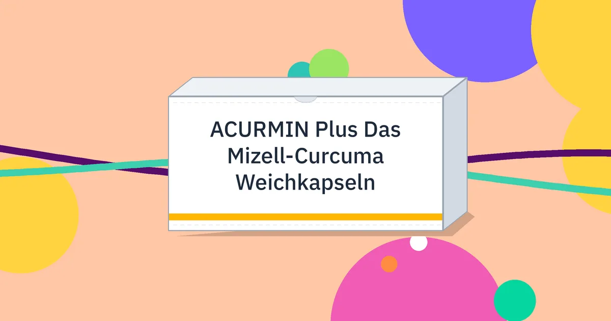 Symbolbild: Packung mit der Aufschrift ACURMIN Plus Das Mizell-Curcuma Weichkapseln (PZN 11875285) – Verfügbarkeit und Bezug in Apotheken in Frankfurt am Main
