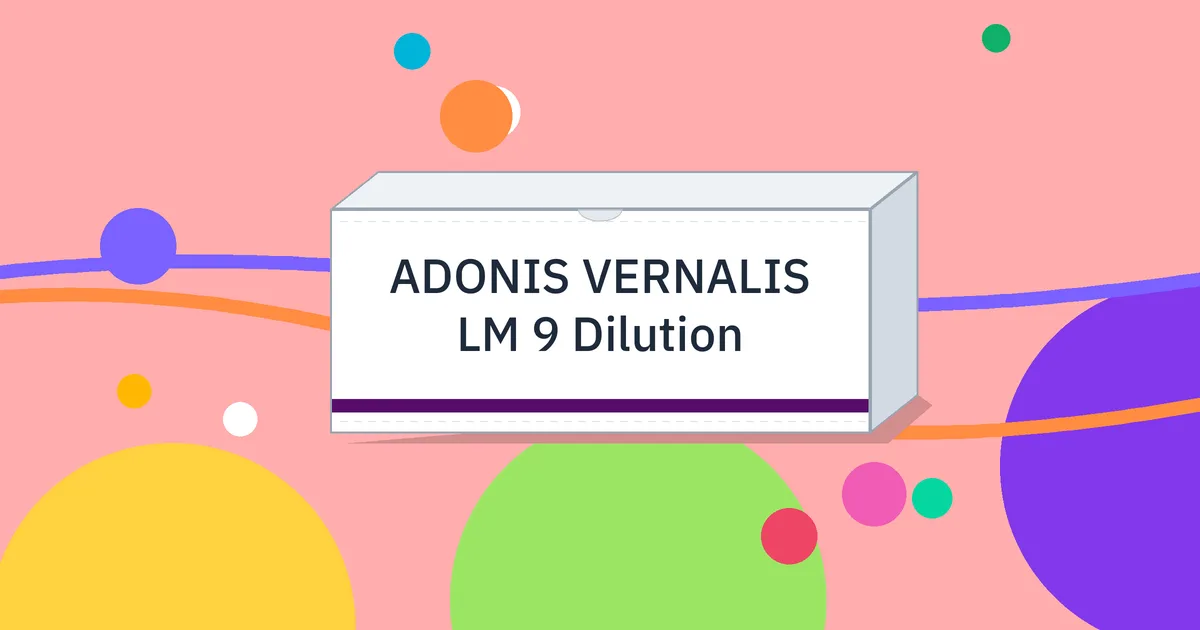 Symbolbild: Packung mit der Aufschrift ADONIS VERNALIS LM 9 Dilution (PZN 12754862) – Verfügbarkeit und Bezug in Apotheken in Frankfurt am Main