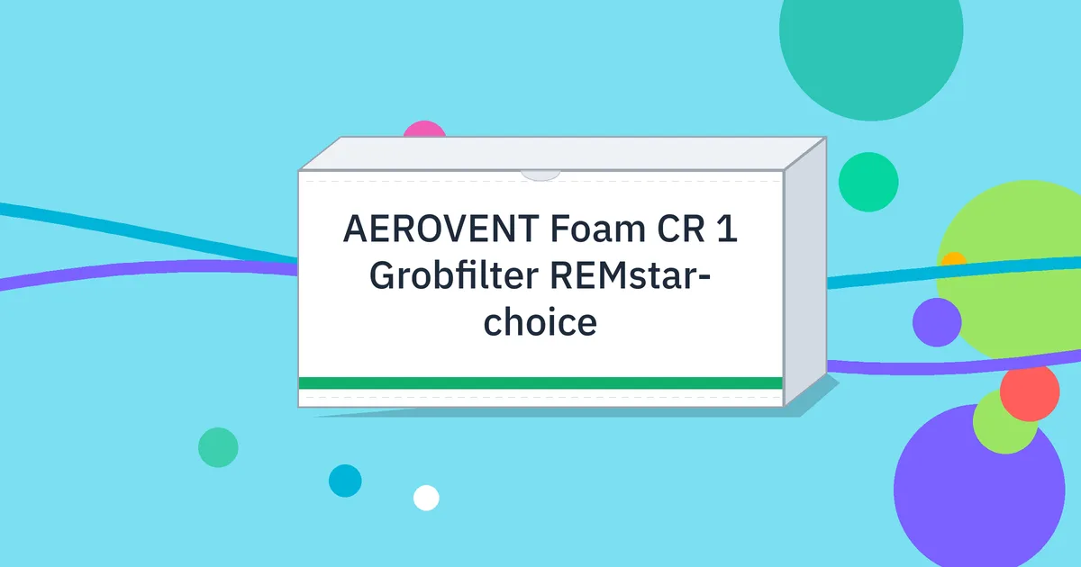 Symbolbild: Packung mit der Aufschrift AEROVENT Foam CR 1 Grobfilter REMstar-choice (PZN 01076749) – Verfügbarkeit und Bezug in Apotheken in Frankfurt am Main