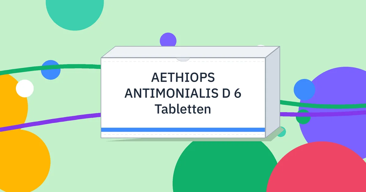 Symbolbild: Packung mit der Aufschrift AETHIOPS ANTIMONIALIS D 6 Tabletten (PZN 01755456) – Verfügbarkeit und Bezug in Apotheken in Frankfurt am Main