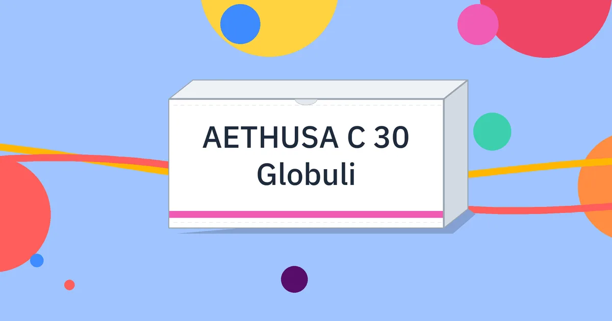 Symbolbild: Packung mit der Aufschrift AETHUSA C 30 Globuli (PZN 04201758) – Verfügbarkeit und Bezug in Apotheken in Frankfurt am Main