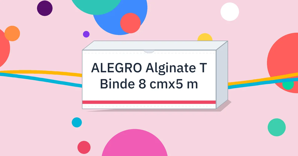 Symbolbild: Packung mit der Aufschrift ALEGRO Alginate T Binde 8 cmx5 m (PZN 01897392) – Verfügbarkeit und Bezug in Apotheken in Frankfurt am Main