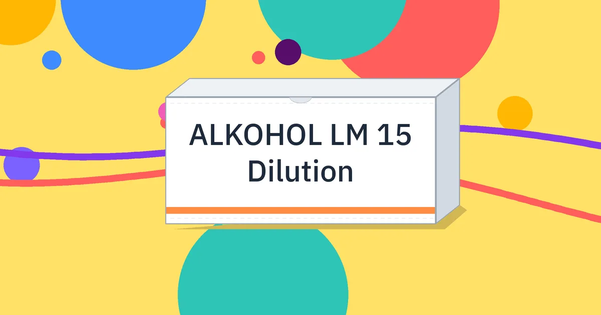 Symbolbild: Packung mit der Aufschrift ALKOHOL LM 15 Dilution (PZN 13311115) – Verfügbarkeit und Bezug in Apotheken in Frankfurt am Main