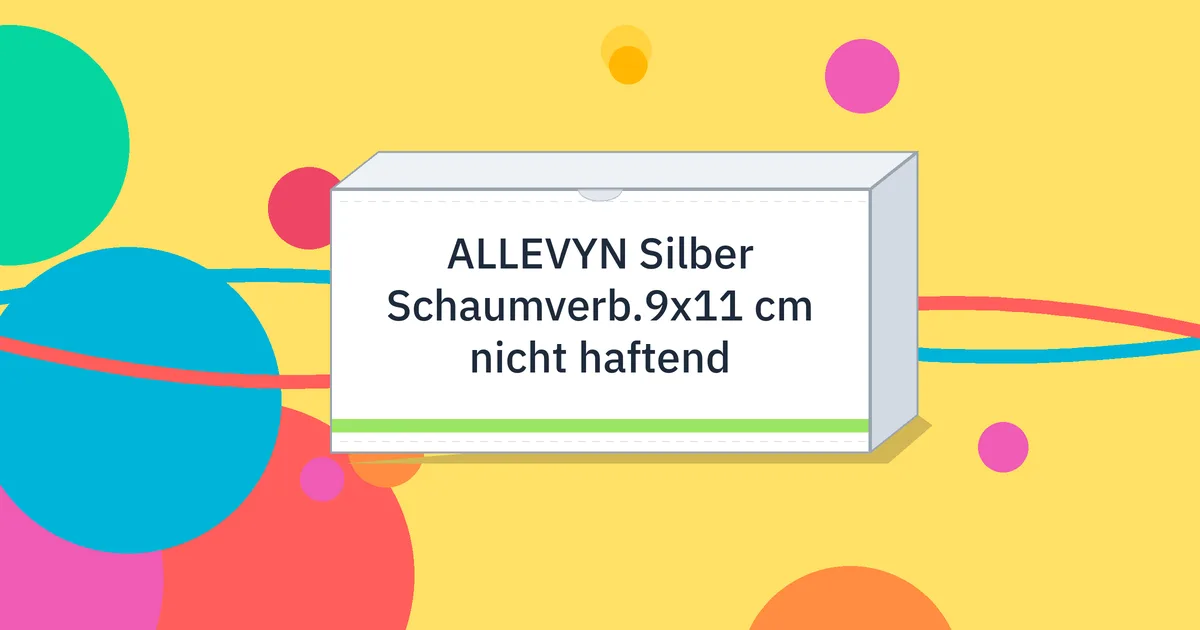 Symbolbild: Packung mit der Aufschrift ALLEVYN Silber Schaumverb.9x11 cm nicht haftend (PZN 15389759) – Verfügbarkeit und Bezug in Apotheken in Frankfurt am Main