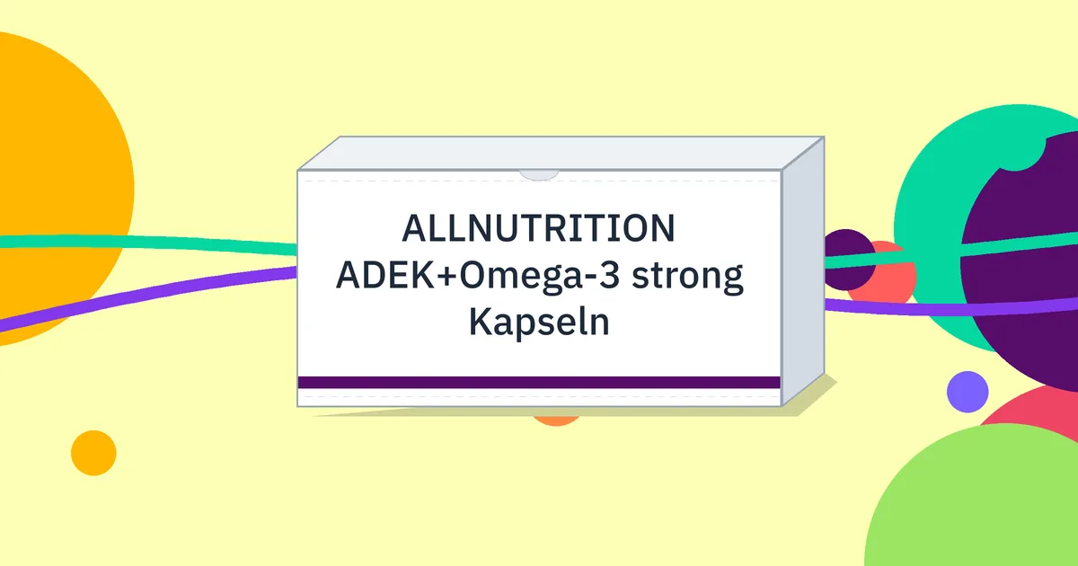 Symbolbild: Packung mit der Aufschrift ALLNUTRITION ADEK+Omega-3 strong Kapseln (PZN 20609312) – Verfügbarkeit und Bezug in Apotheken in Frankfurt am Main