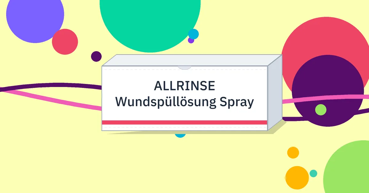Symbolbild: Packung mit der Aufschrift ALLRINSE Wundspüllösung Spray (PZN 19452816) – Verfügbarkeit und Bezug in Apotheken in Frankfurt am Main