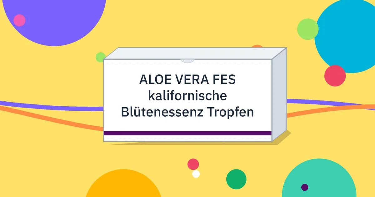 Symbolbild: Packung mit der Aufschrift ALOE VERA FES kalifornische Blütenessenz Tropfen (PZN 09171884) – Verfügbarkeit und Bezug in Apotheken in Frankfurt am Main