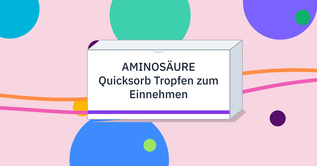 Symbolbild: Packung mit der Aufschrift AMINOSÄURE Quicksorb Tropfen zum Einnehmen (PZN 17164378) – Verfügbarkeit und Bezug in Apotheken in Frankfurt am Main