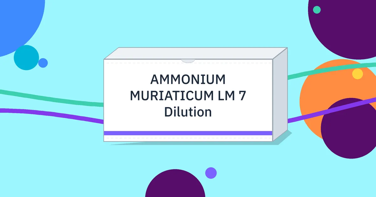 Symbolbild: Packung mit der Aufschrift AMMONIUM MURIATICUM LM 7 Dilution (PZN 12761000) – Verfügbarkeit und Bezug in Apotheken in Frankfurt am Main