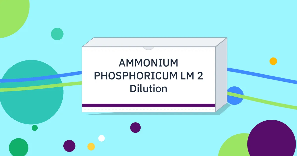 Symbolbild: Packung mit der Aufschrift AMMONIUM PHOSPHORICUM LM 2 Dilution (PZN 13322165) – Verfügbarkeit und Bezug in Apotheken in Frankfurt am Main