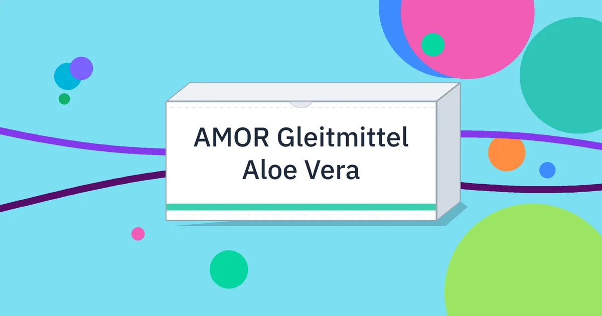 Symbolbild: Packung mit der Aufschrift AMOR Gleitmittel Aloe Vera (PZN 09382061) – Verfügbarkeit und Bezug in Apotheken in Frankfurt am Main