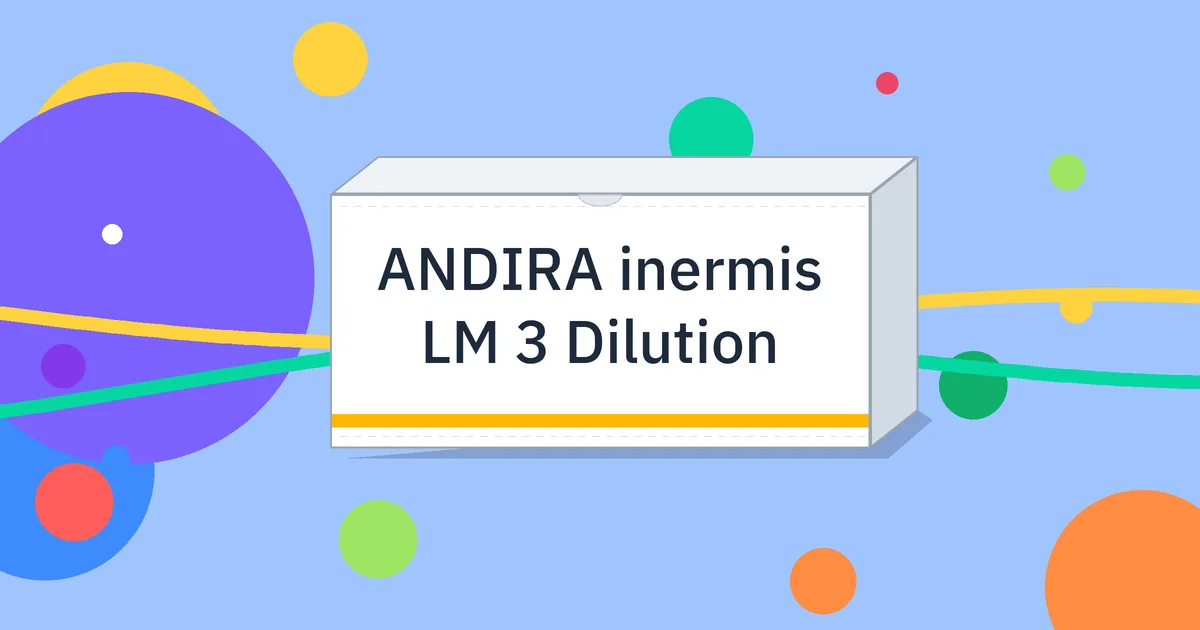 Symbolbild: Packung mit der Aufschrift ANDIRA inermis LM 3 Dilution (PZN 13329138) – Verfügbarkeit und Bezug in Apotheken in Frankfurt am Main