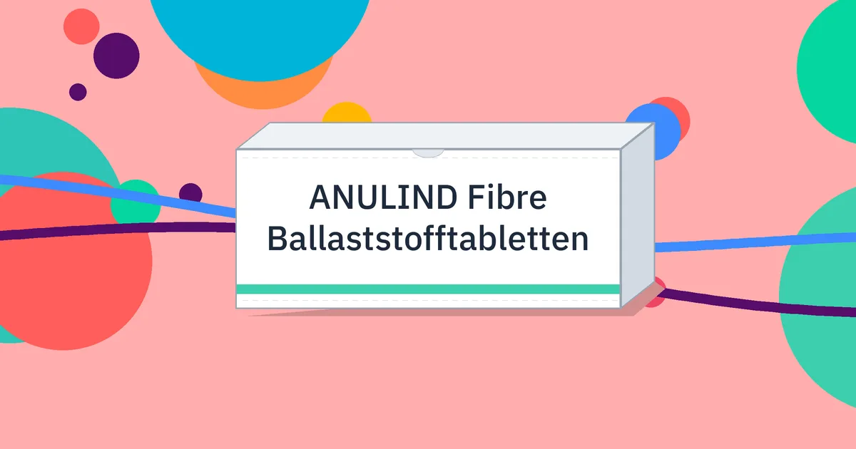 Symbolbild: Packung mit der Aufschrift ANULIND Fibre Ballaststofftabletten (PZN 20202444) – Verfügbarkeit und Bezug in Apotheken in Frankfurt am Main