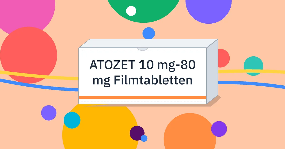 Symbolbild: Packung mit der Aufschrift ATOZET 10 mg-80 mg Filmtabletten (PZN 12478161) – Verfügbarkeit und Bezug in Apotheken in Frankfurt am Main