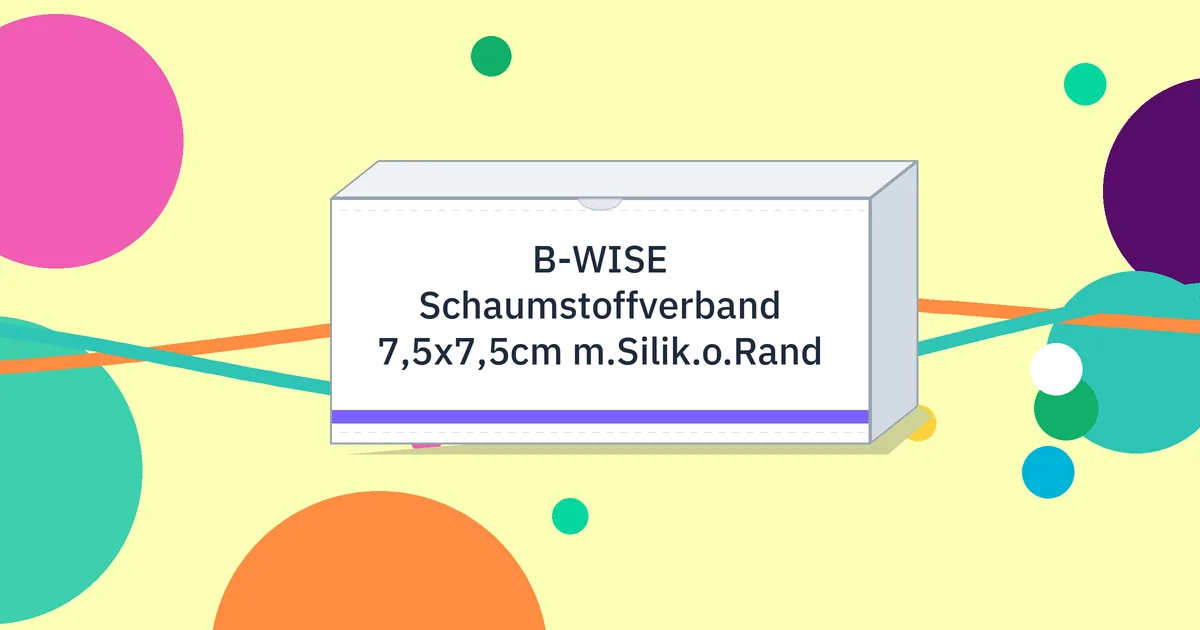 Symbolbild: Packung mit der Aufschrift B-WISE Schaumstoffverband 7,5x7,5cm m.Silik.o.Rand (PZN 19730391) – Verfügbarkeit und Bezug in Apotheken in Frankfurt am Main