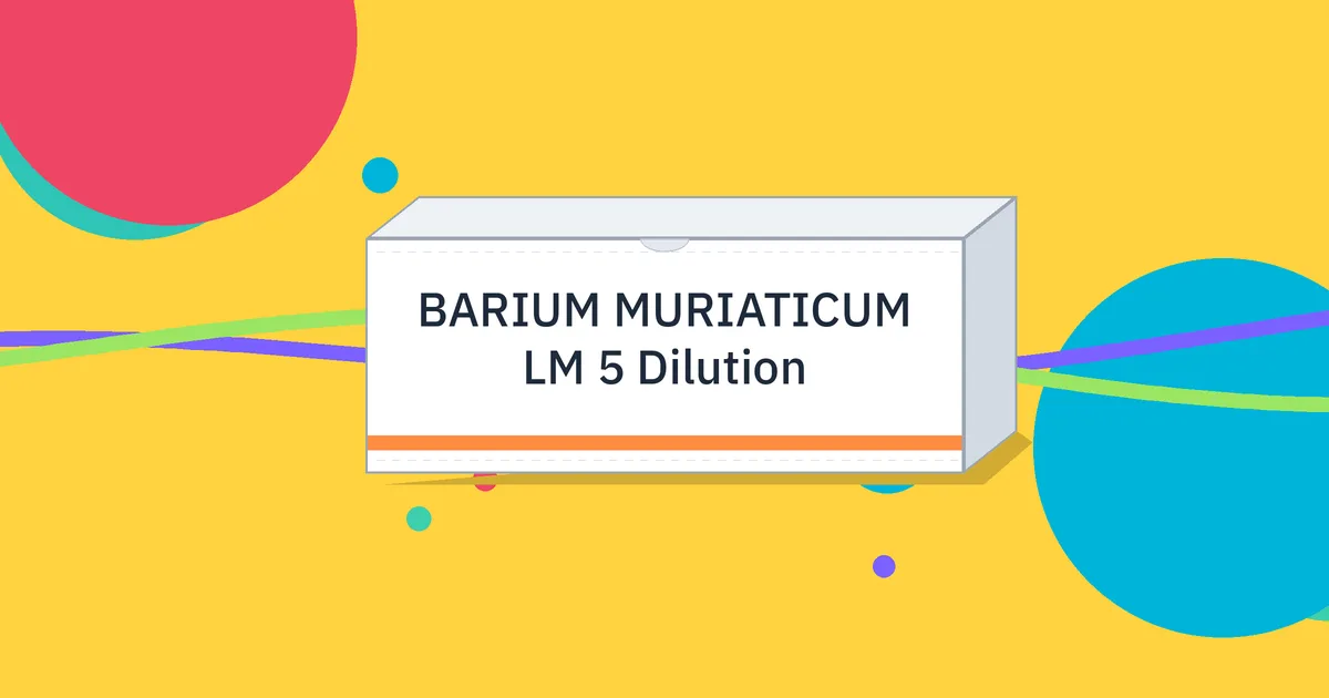 Symbolbild: Packung mit der Aufschrift BARIUM MURIATICUM LM 5 Dilution (PZN 12790214) – Verfügbarkeit und Bezug in Apotheken in Frankfurt am Main