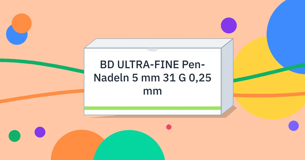 Symbolbild: Packung mit der Aufschrift BD ULTRA-FINE Pen-Nadeln 5 mm 31 G 0,25 mm (PZN 14046744) – Verfügbarkeit und Bezug in Apotheken in Frankfurt am Main