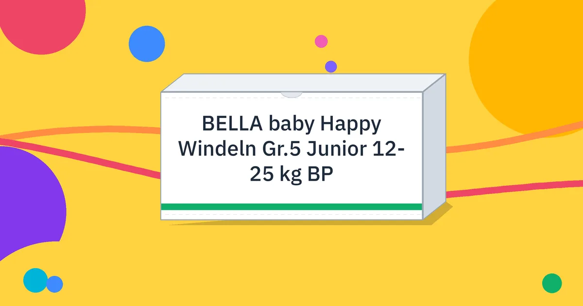 Symbolbild: Packung mit der Aufschrift BELLA baby Happy Windeln Gr.5 Junior 12-25 kg BP (PZN 15209929) – Verfügbarkeit und Bezug in Apotheken in Frankfurt am Main