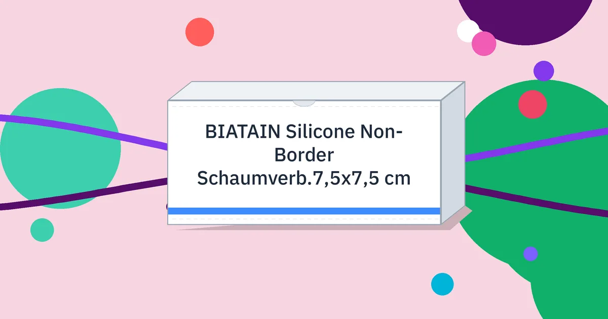 Symbolbild: Packung mit der Aufschrift BIATAIN Silicone Non-Border Schaumverb.7,5x7,5 cm (PZN 18314503) – Verfügbarkeit und Bezug in Apotheken in Frankfurt am Main