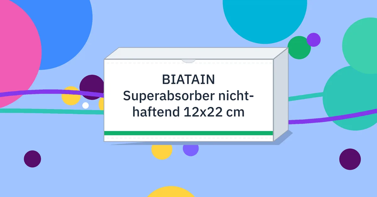 Symbolbild: Packung mit der Aufschrift BIATAIN Superabsorber nicht-haftend 12x22 cm (PZN 19808868) – Verfügbarkeit und Bezug in Apotheken in Frankfurt am Main